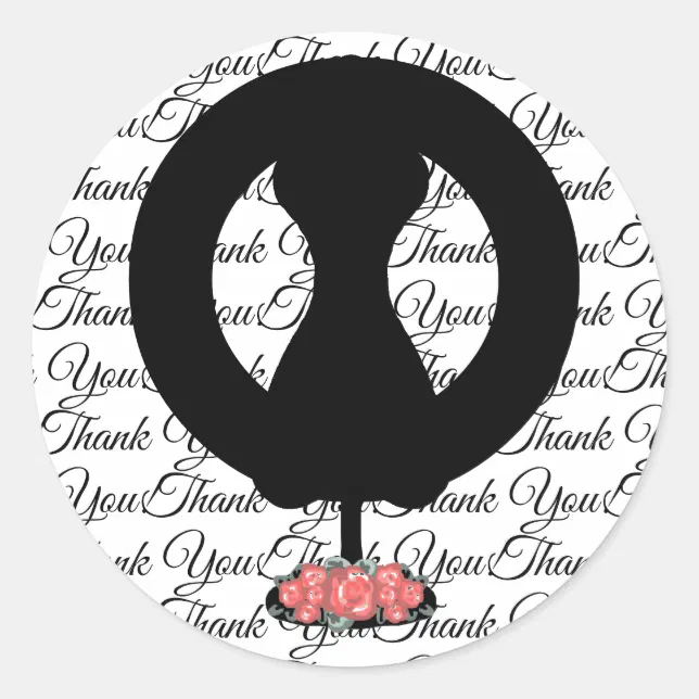 Posh Thank you Classic Round Sticker | Zazzle