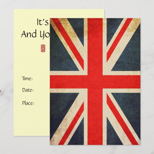 Posh Union Jack Custom Invitation (Vertical) | Zazzle.com