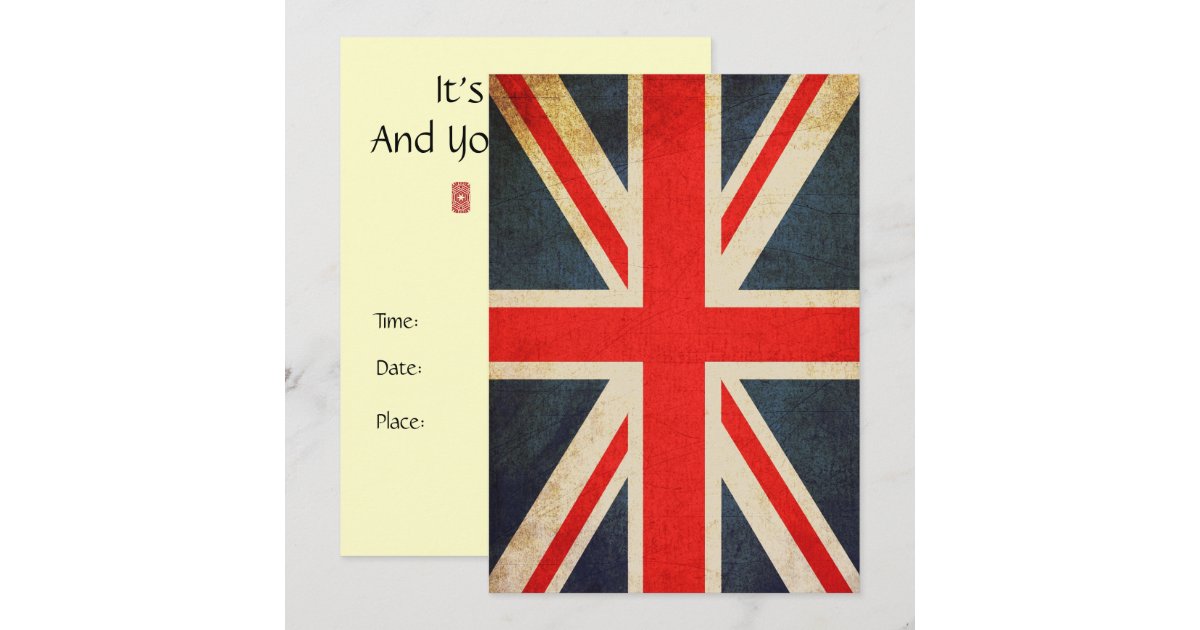 Posh Union Jack Custom Invitation (Vertical) | Zazzle