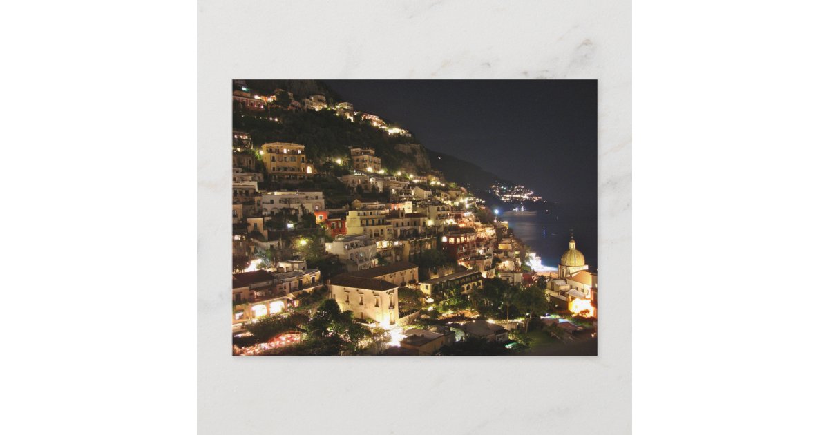 Positano at Night Postcard | Zazzle