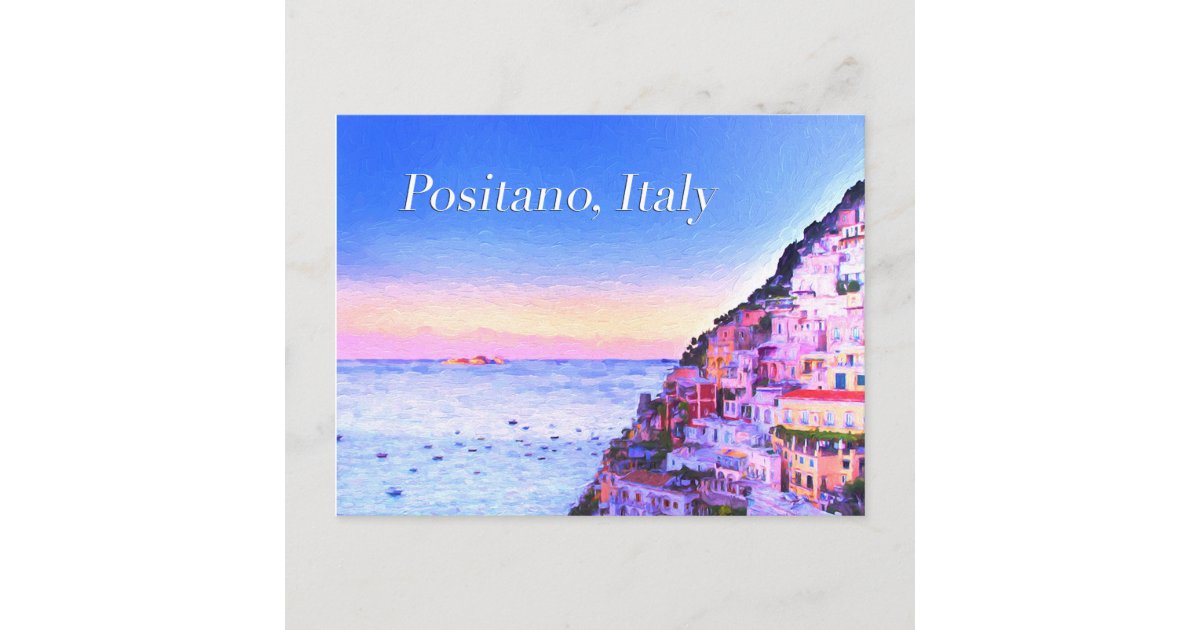 Positano, Italy Sunset Postcard | Zazzle