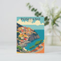 Positano, Italy Vintage Coastal Postcard | Zazzle