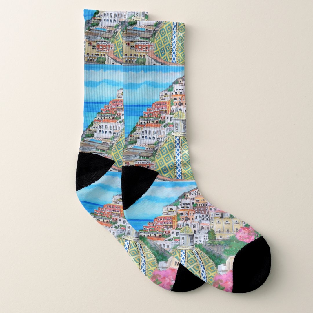 Positano, Large All-Over-Print Socks | Zazzle