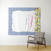 Positano Lemons Blue Tiles Photo Booth Backdrop | Zazzle
