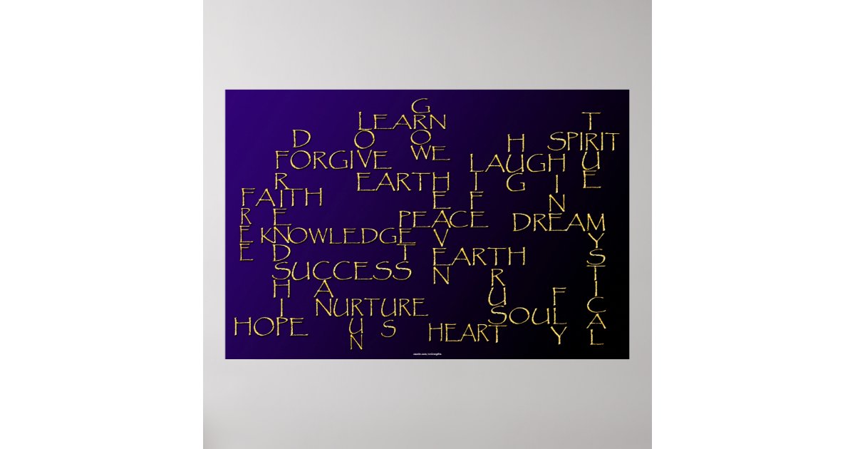 POSITIVE AFFIRMATION 3D Golden Text Poster | Zazzle