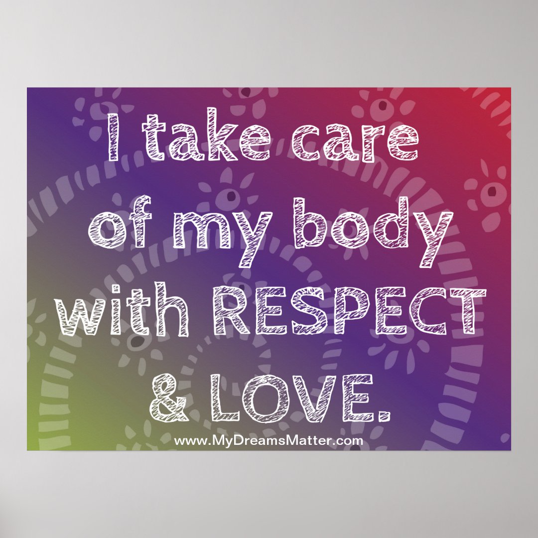 Positive Affirmation Manifest Perfect Body Health Poster | Zazzle