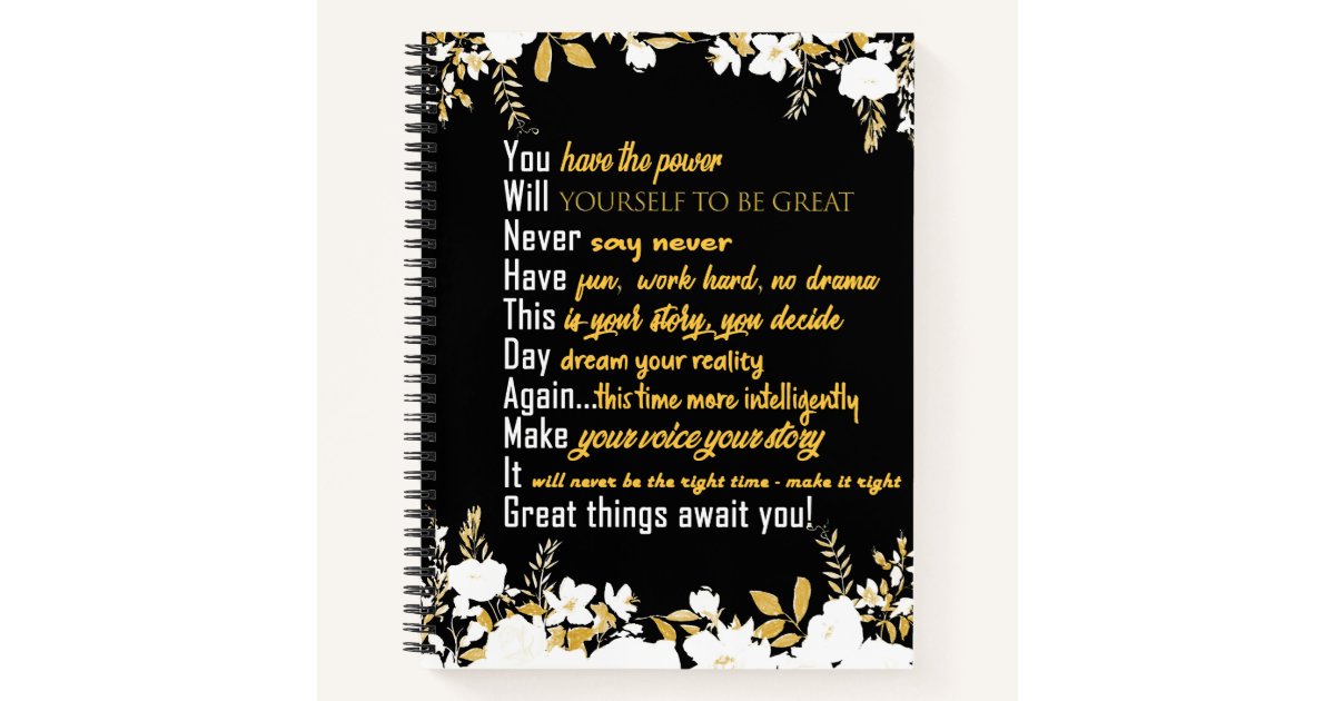 Positive affirmation notebook | Zazzle