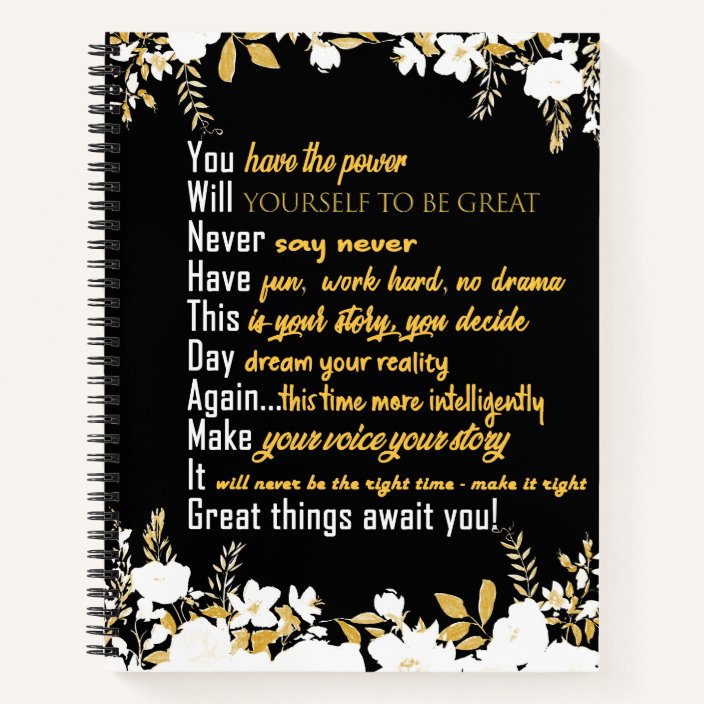 Positive affirmation notebook | Zazzle.com