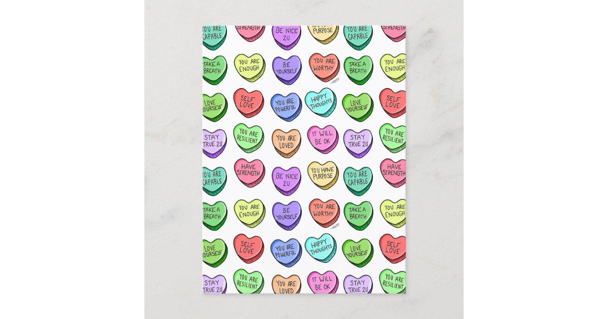 Positive Affirmation Valentine’s Postcard | Zazzle