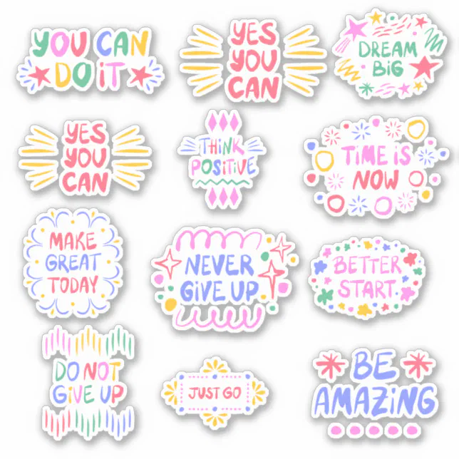 Positive Affirmations Custom-Cut Vinyl Sticker | Zazzle