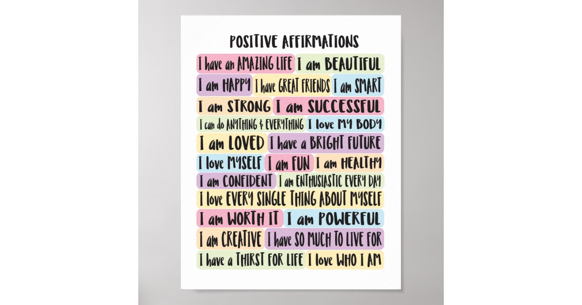 Positive Affirmations Poster | Zazzle