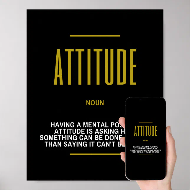 Positive Attitude Inspirational Quote Poster | Zazzle