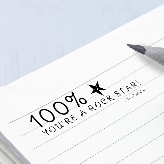 Positive Feedback 100% You're A Rock Star Teacher Self-inking Stamp ...