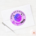 Positive Grape Pun - Achieve Grapeness Classic Round Sticker | Zazzle