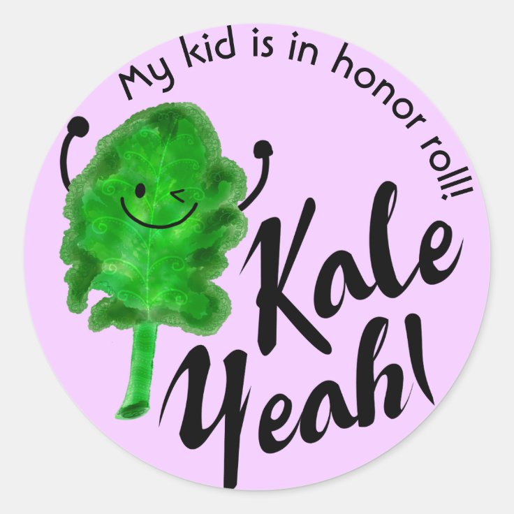 Positive Kale Pun - Kale Yeah! Classic Round Sticker | Zazzle