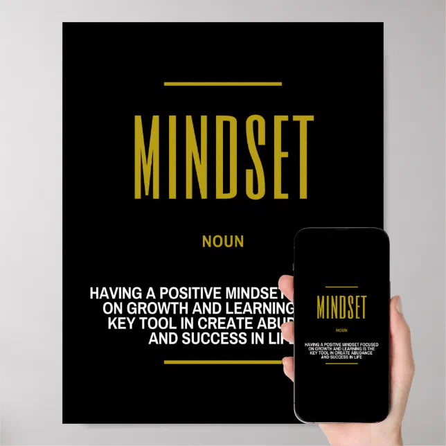 Positive Mindset Inspirational Quote On Success Poster | Zazzle