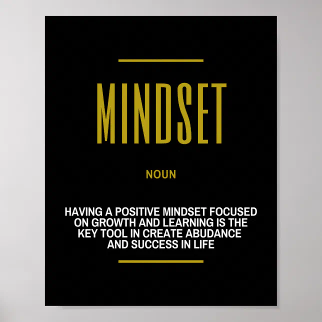 Positive Mindset Inspirational Quote On Success Poster | Zazzle