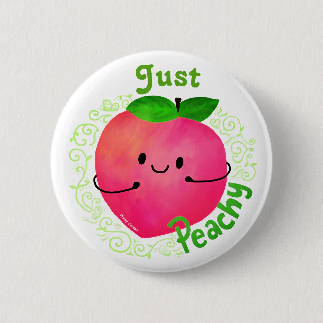 Positive Peach Pun - Peachy Button | Zazzle