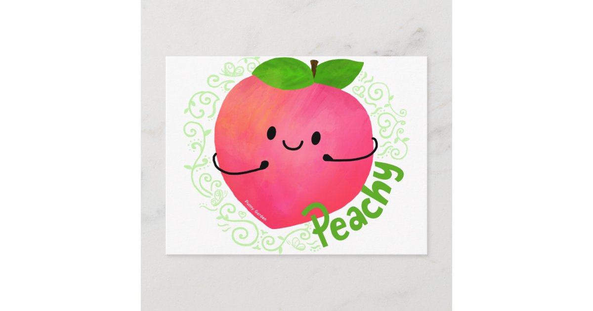 Positive Peach Pun - Peachy Postcard | Zazzle