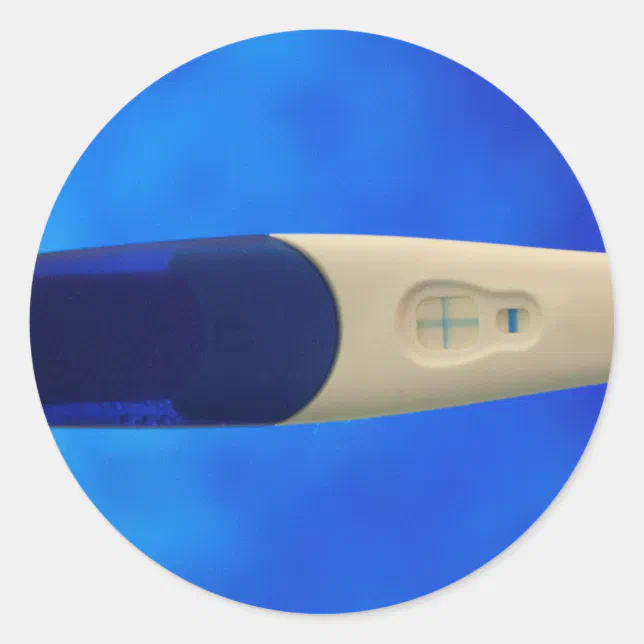 Positive Pregnancy Test Classic Round Sticker | Zazzle