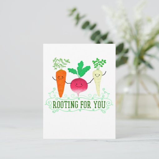 Positive Root Pun - Rooting for you Postcard | Zazzle