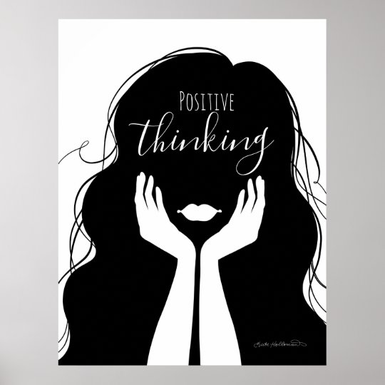 Positive Thinking - Silhouette Portrait Art Poster | Zazzle.com