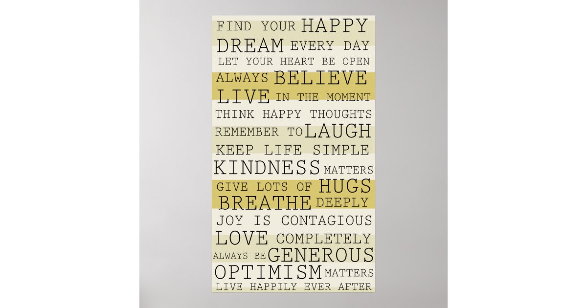 Positive Thoughts Inspirational Words Poster | Zazzle