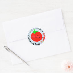 Positive Tomato Pun - From My Head Tomatoes Classic Round Sticker | Zazzle