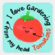 Positive Tomato Pun - From My Head Tomatoes Square Sticker | Zazzle