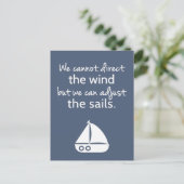 Positivity Mindset Nautical Sail boat Quote Postcard | Zazzle