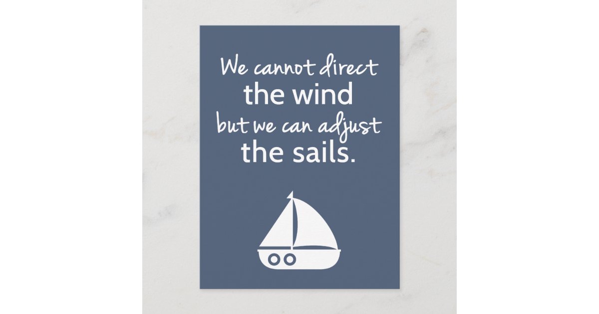 Positivity Mindset Nautical Sail boat Quote Postcard | Zazzle