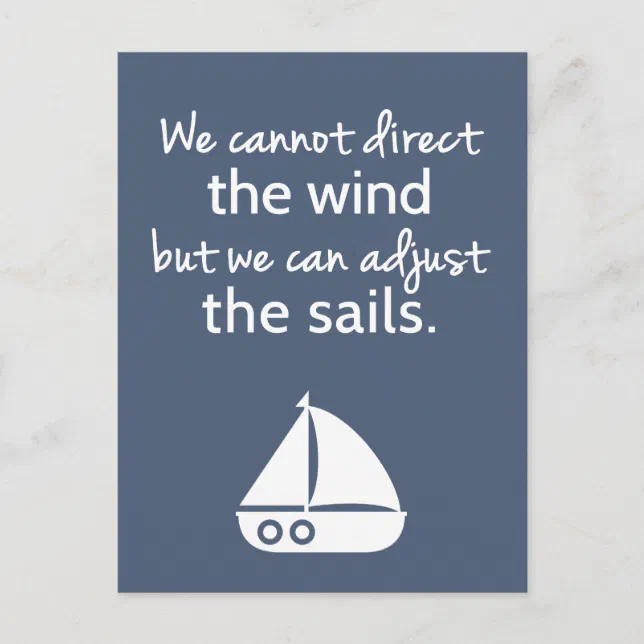 Positivity Mindset Nautical Sail boat Quote Postcard | Zazzle