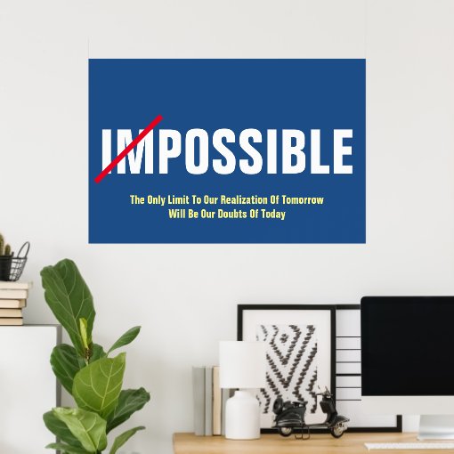 Possibilities Inspirational Positive Thinking Poster | Zazzle