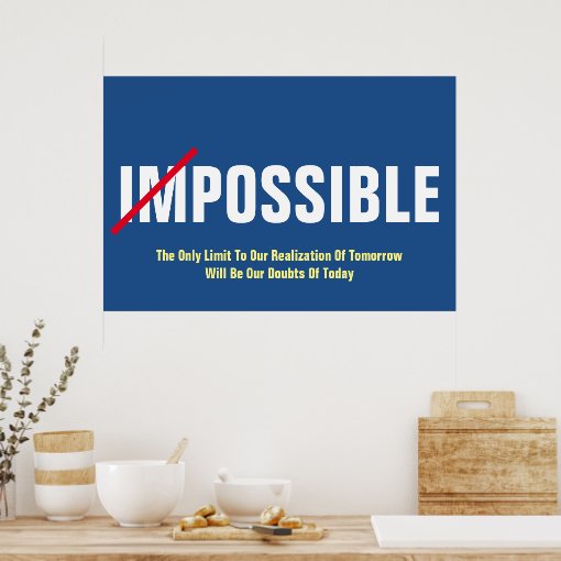 Possibilities Inspirational Positive Thinking Poster | Zazzle