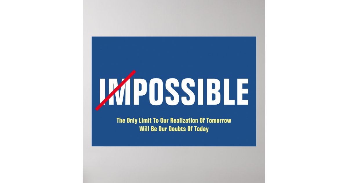 Possibilities Inspirational Positive Thinking Poster | Zazzle