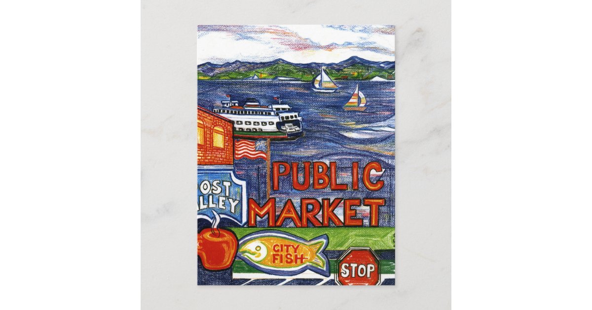 Post Alley with Ferry Postcard | Zazzle