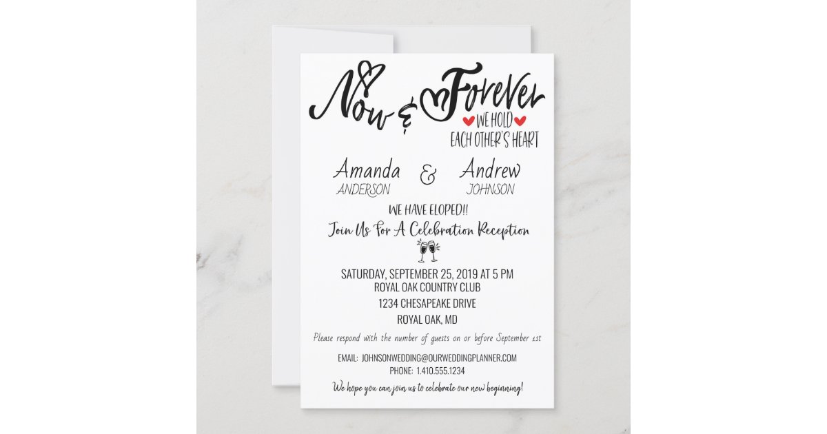 Post Elopement Wedding Reception After Party Invitation | Zazzle
