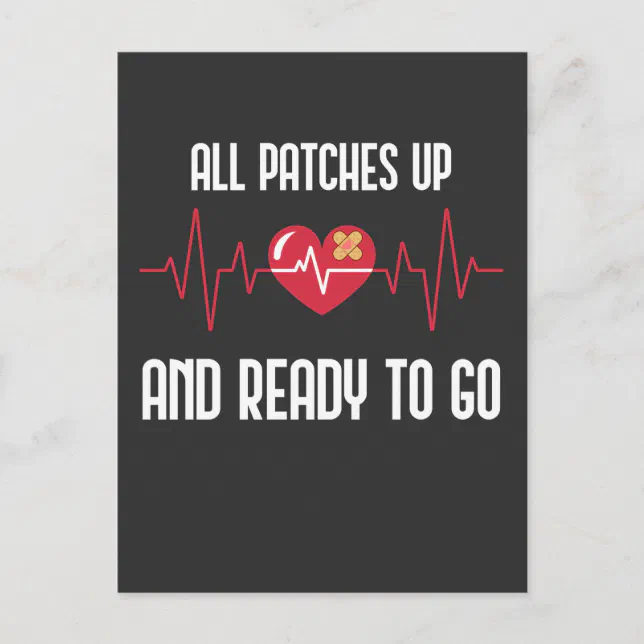 Post Heart Surgery Get Well Bypass Recovery Postcard | Zazzle