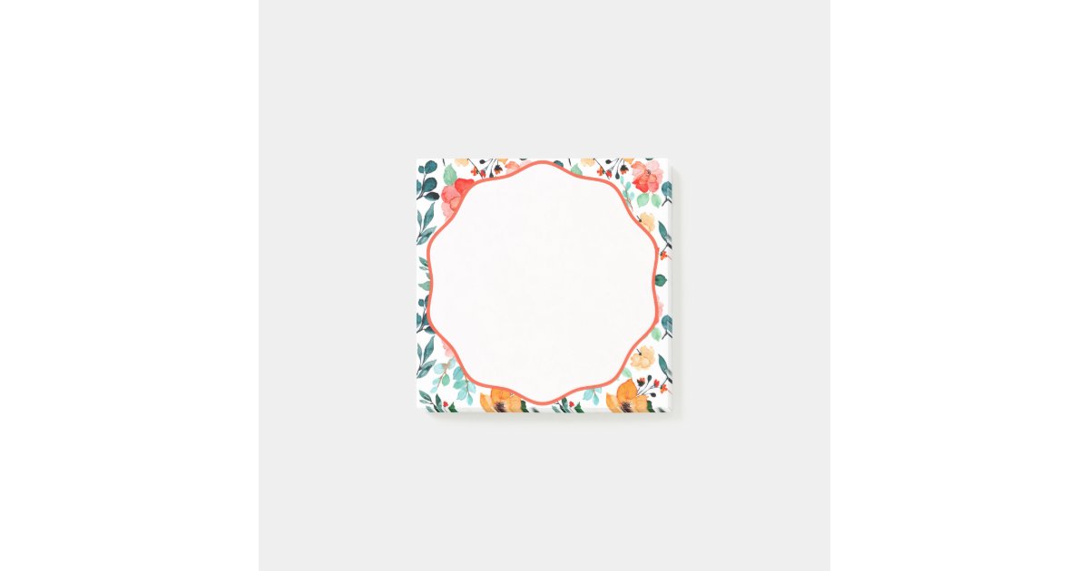 Post-it® Floral Colored Modern Spring Post-it Notes | Zazzle