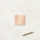 Post It Notes - Rose Gold Lattice Initial Name | Zazzle