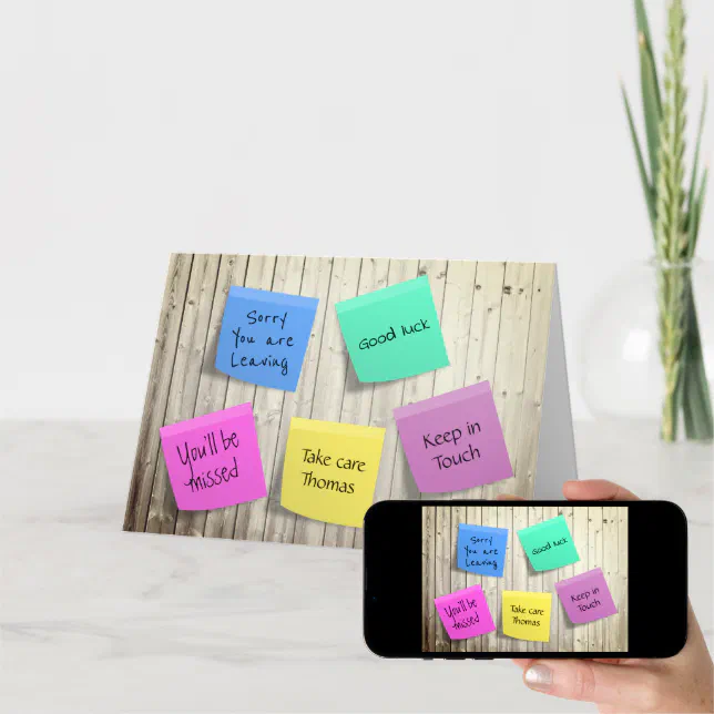 Post-its Goodbye Good Luck Card | Zazzle