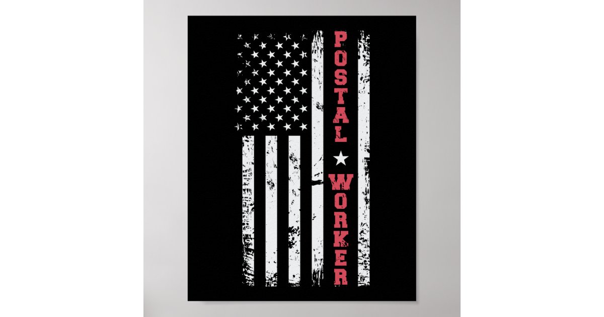 Post Office Patriotic Postal Worker American Flag Poster | Zazzle