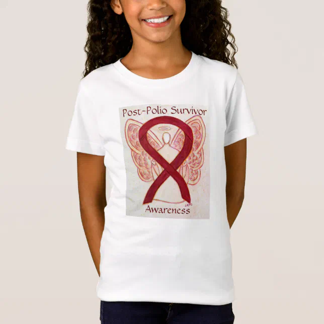 Post-Polio Survivor Awareness Ribbon Angel Shirt | Zazzle
