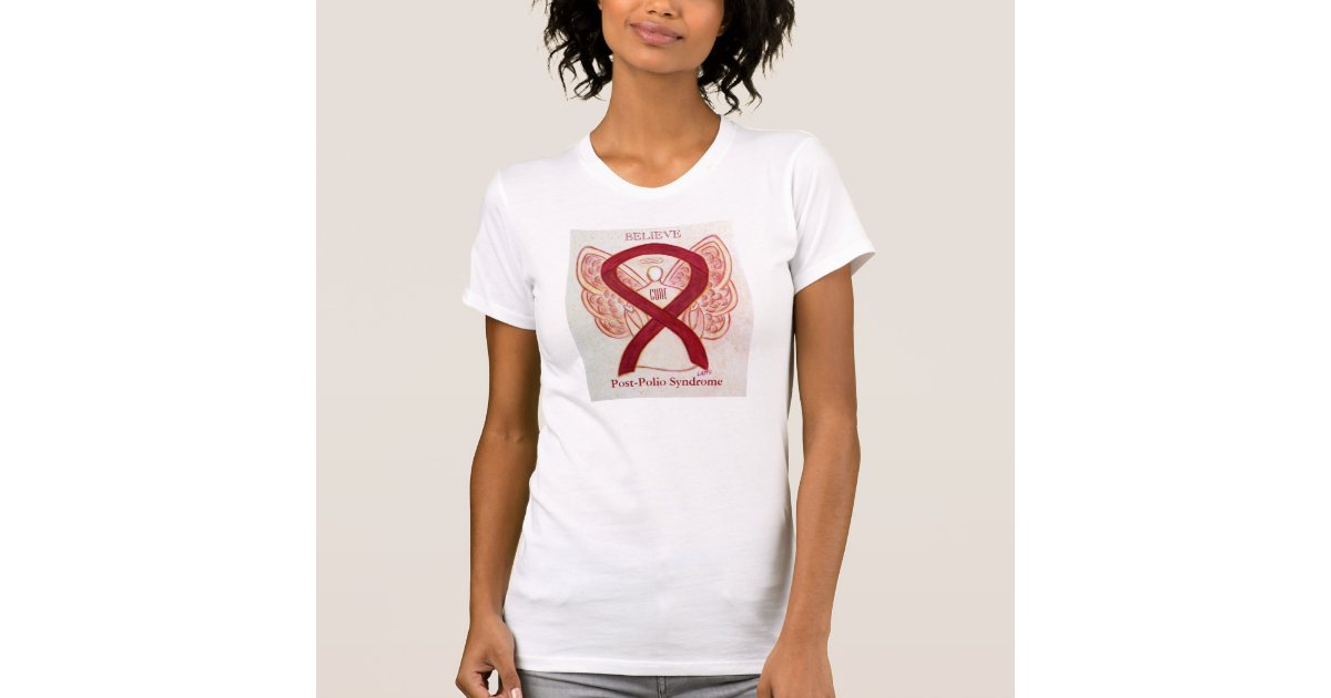 Post-Polio Syndrome Awareness Ribbon Angel Shirt | Zazzle