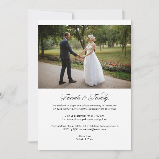 Post Wedding Celebration Invitation | Zazzle