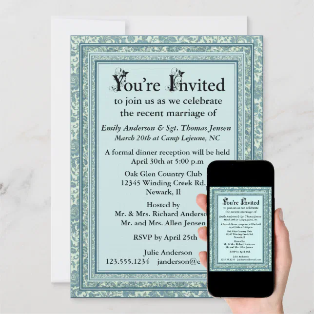 Post Wedding Reception Invitation | Zazzle