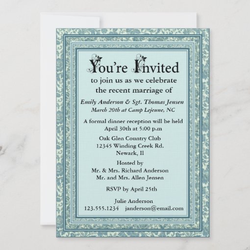 Post Wedding Reception Invitation | Zazzle