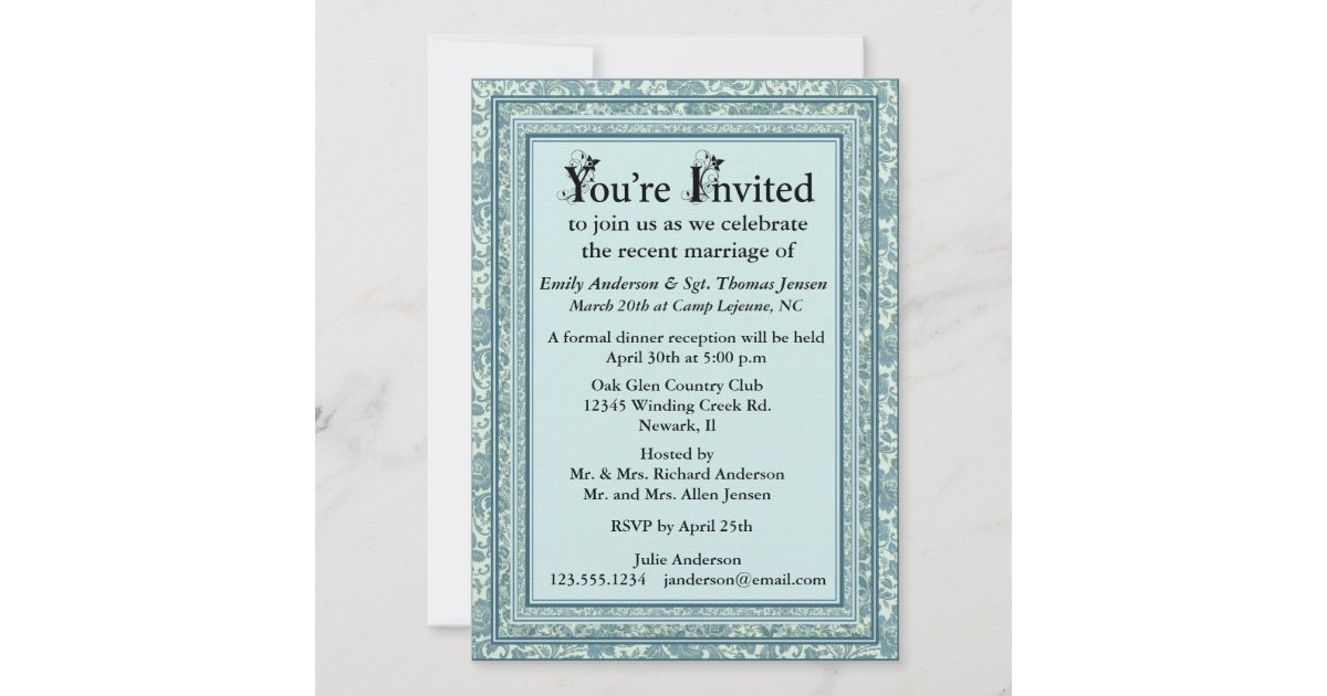 Post Wedding Reception Invitation | Zazzle