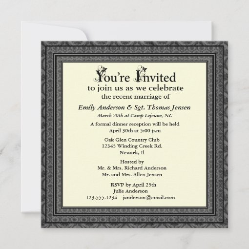 Post-Wedding Reception Invitation | Zazzle