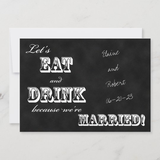 Post Wedding Reception Invitation -- Chalkboard | Zazzle.com